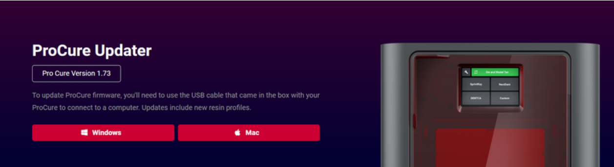 ProCure 1 Update Using Wizard
